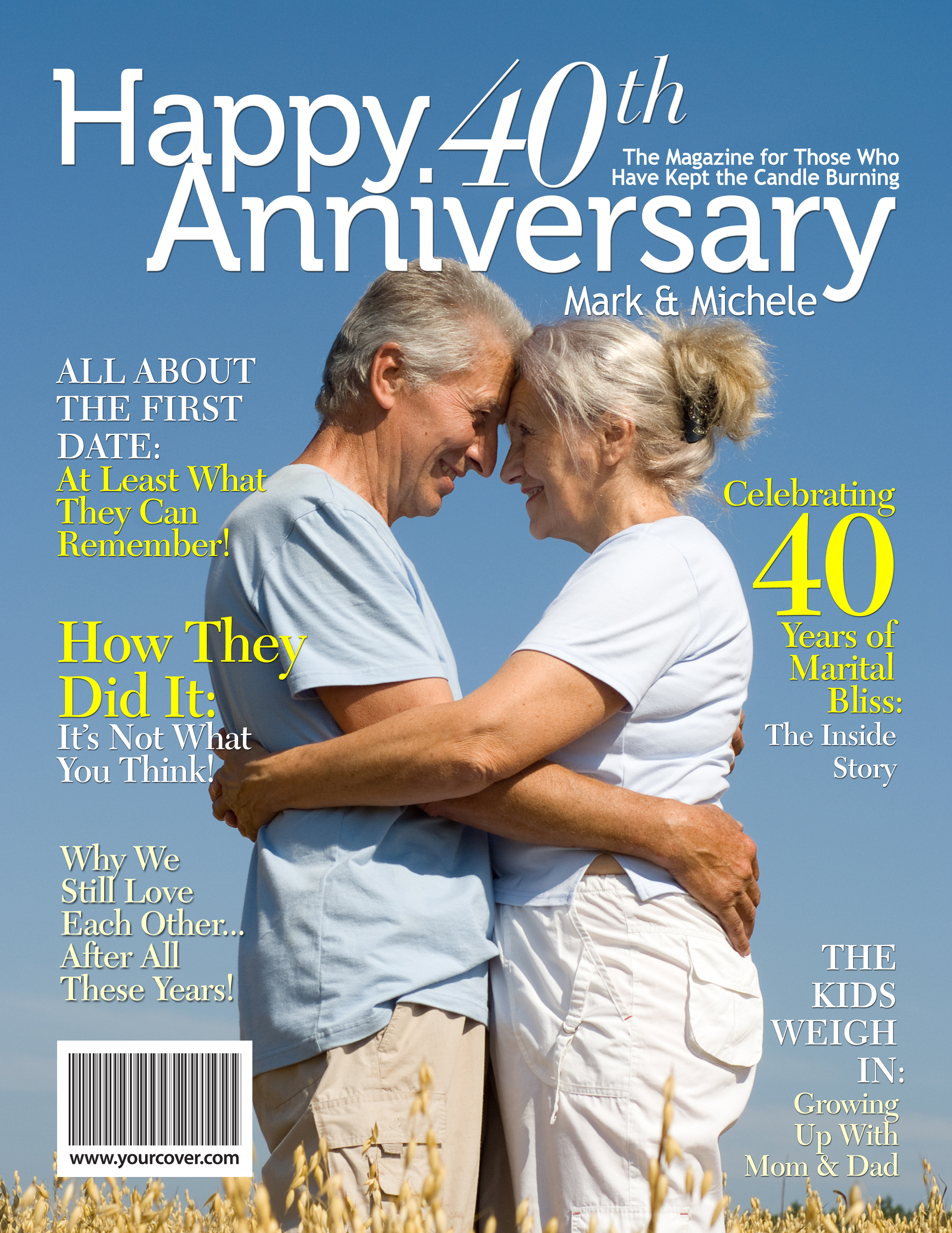 40th Anniversary Magazine Cover Template — Personalized Anniversary ...